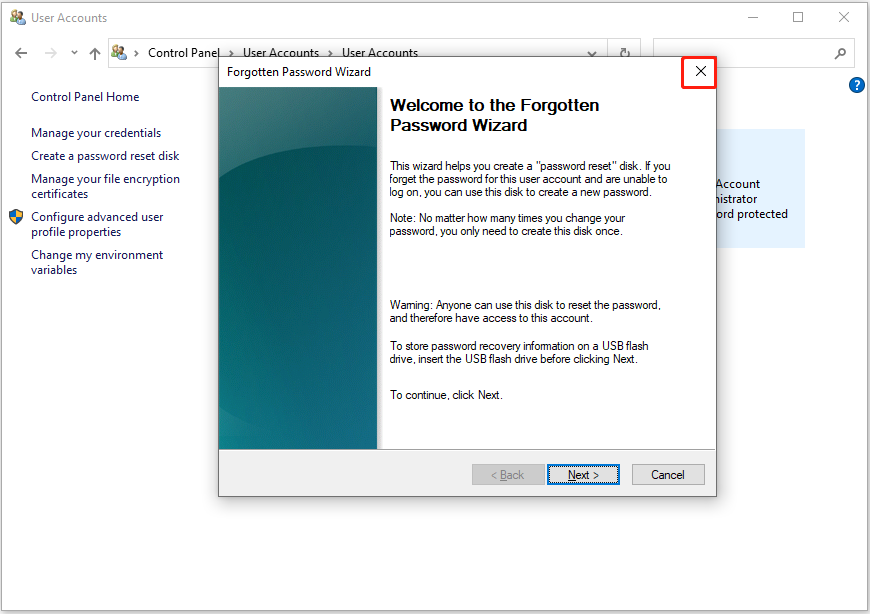 Cant Create A Windows 10 Password Reset Disk Solve It Now