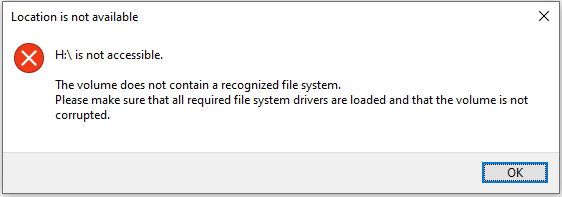 Fixed The Volume Does Not Contain A Recognized File System