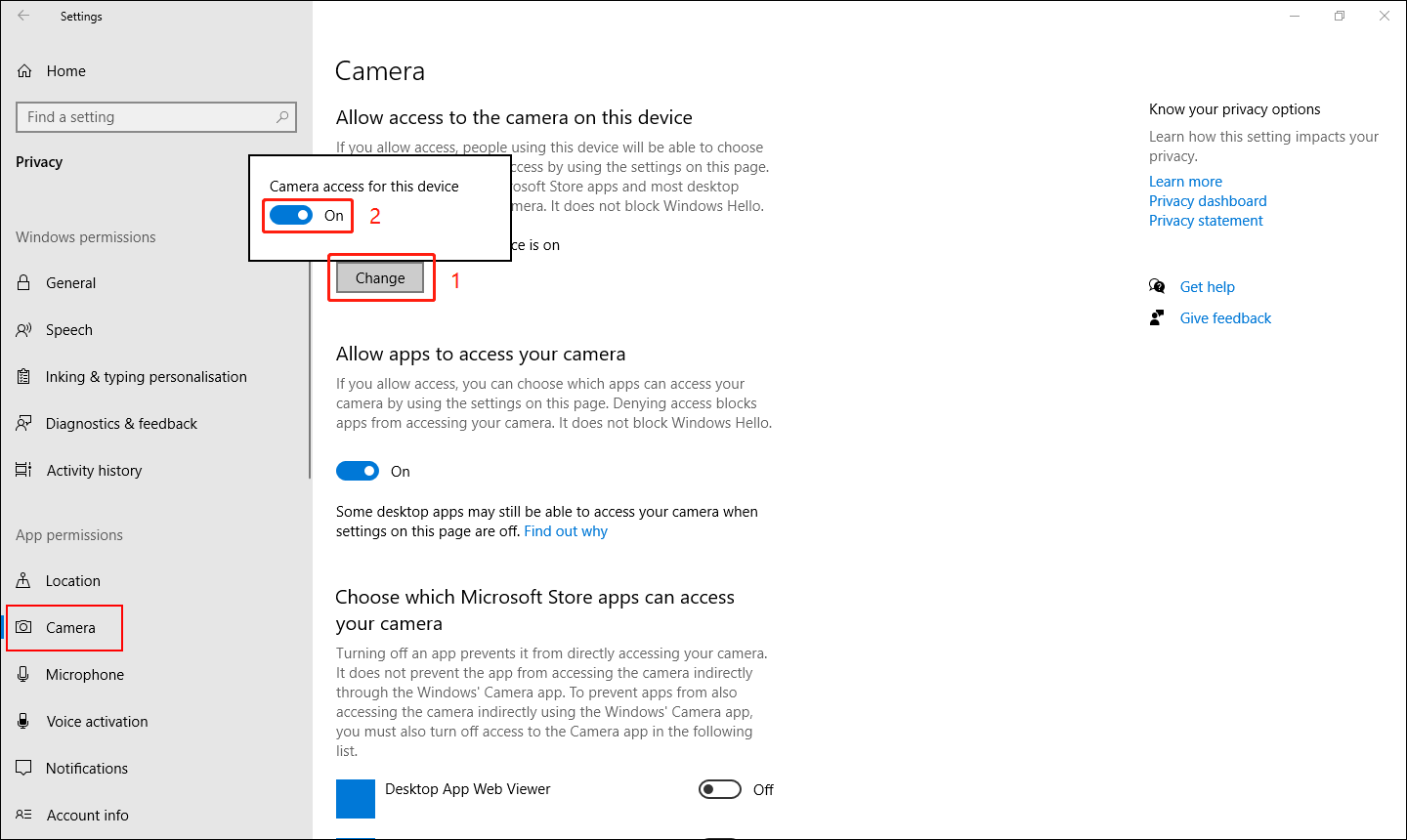 Quick Remove Camera Is Being Used by Another Application Error