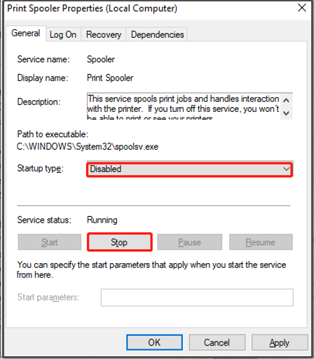 How To Disable Windows Print Spooler Service Windows 10 11 Minitool