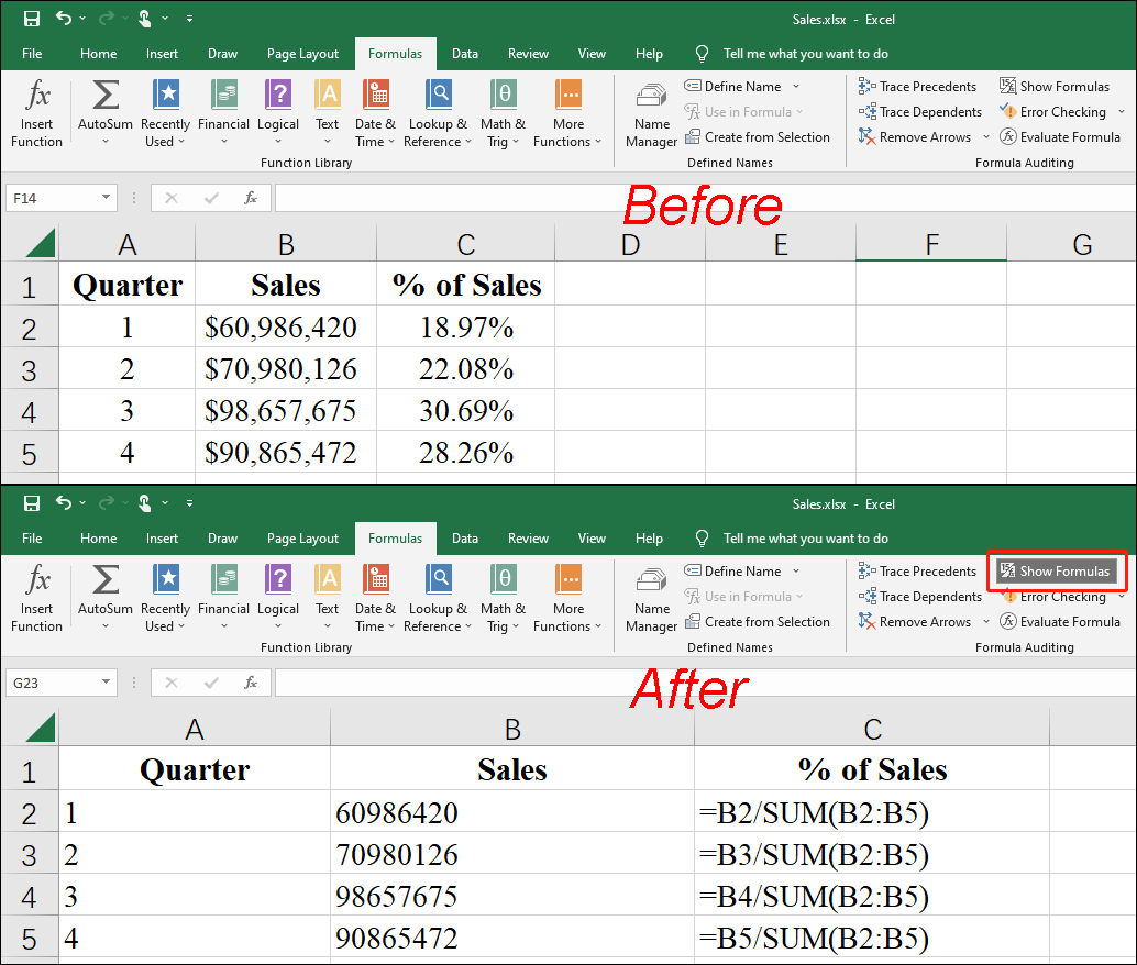 How To Show Or Hide Formulas In Microsoft Excel MiniTool